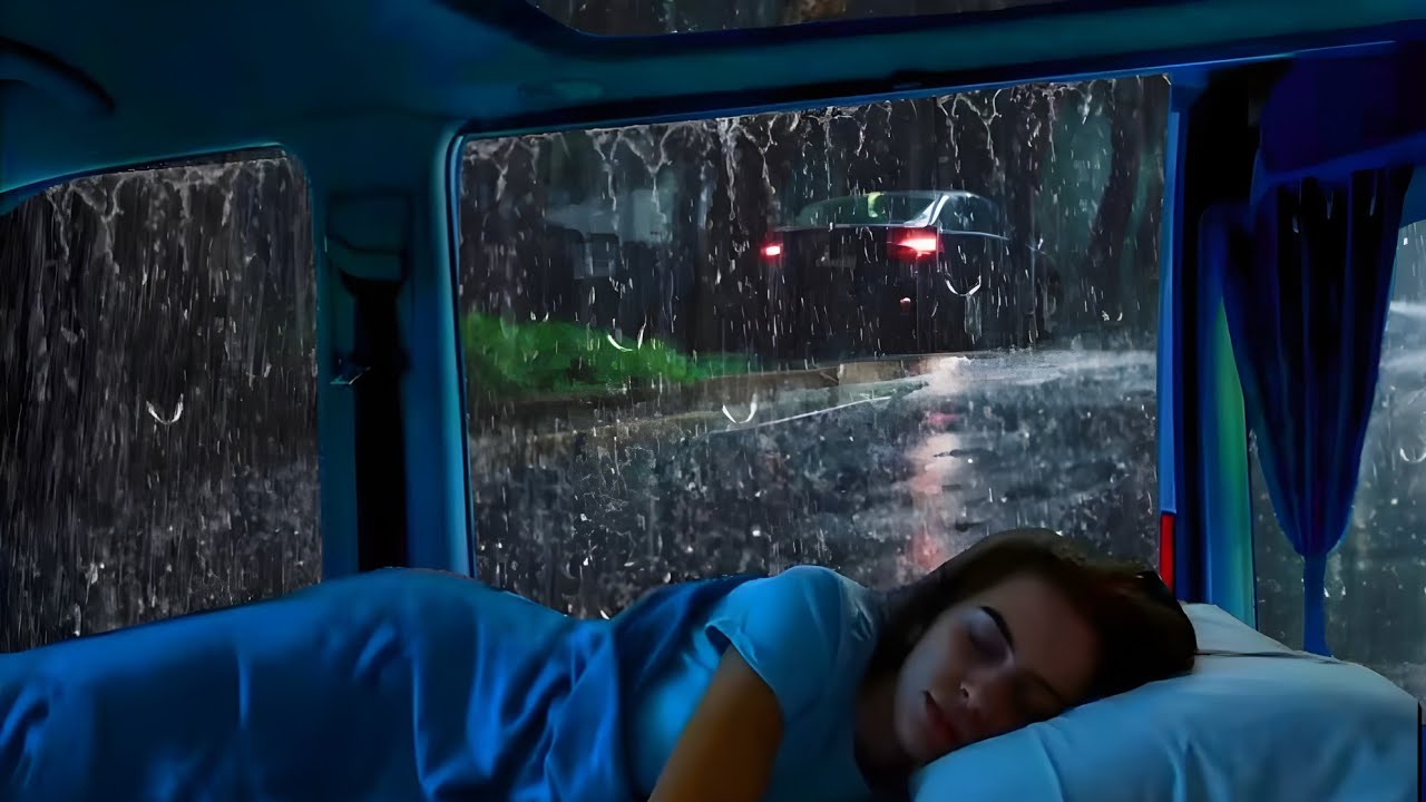 Stress Relief with Rain Falling Outside the Window - Relaxing Rain for ...