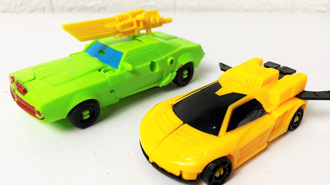 Yellow transformers and Green transformer with Sword Unboxing Toys ...