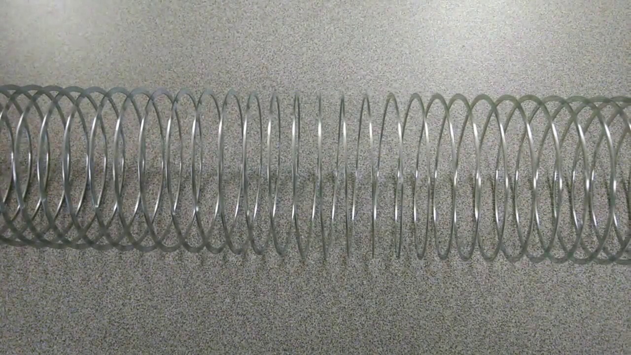 Slinky demonstrating Longitudinal Waves - YouTube