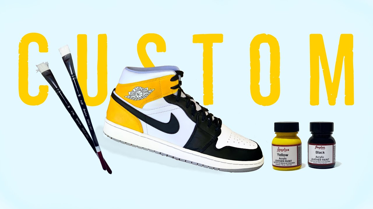 How to Clean and Customize: Nike Air Jordan 1 Mustard Custom | Tutorial ...