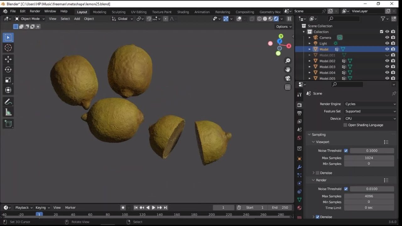 Realistic Highly Detailed Lemon Blender Model - YouTube