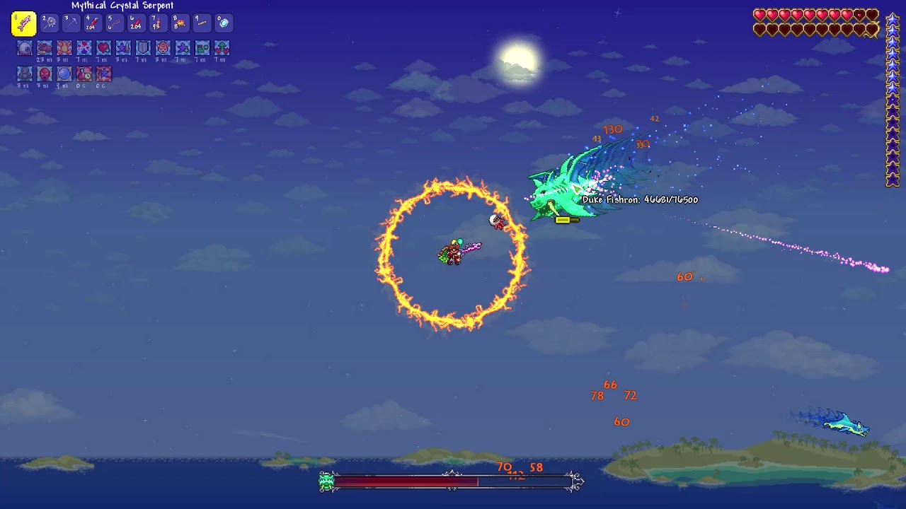 Terraria Master mode Duke Fishron pre-mech boss [MAGE] - YouTube