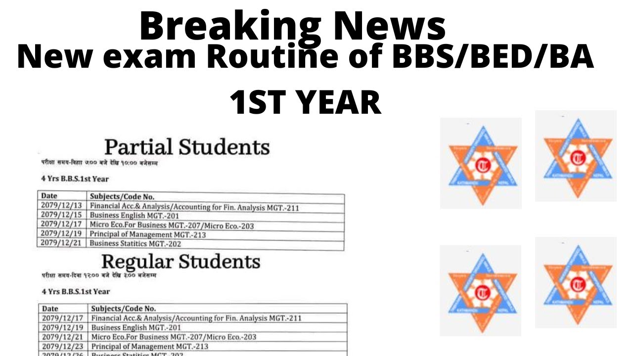 NEW(REVISED) ROUTINE OF BBS /BA/BED 1ST YEAR REGULAR AND PARTIAL - YouTube