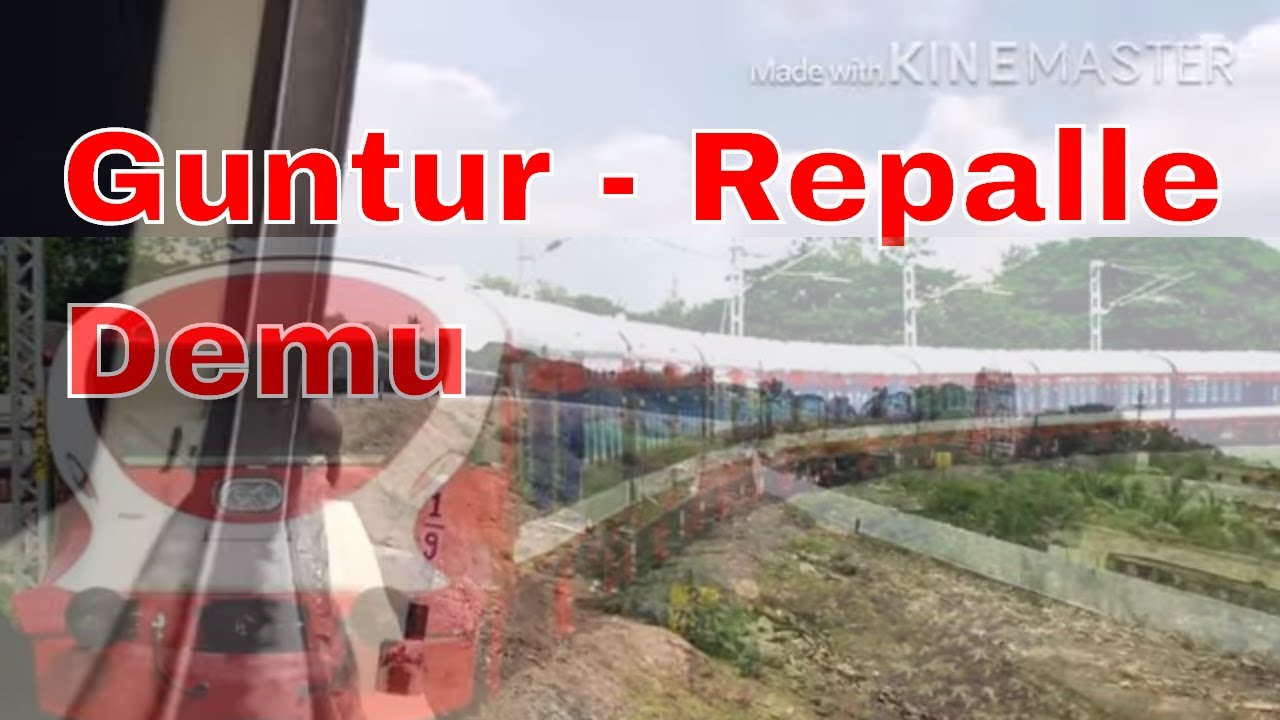 Guntur to Repalle Demu Train Crossing Vykuntapuram Bridge - YouTube
