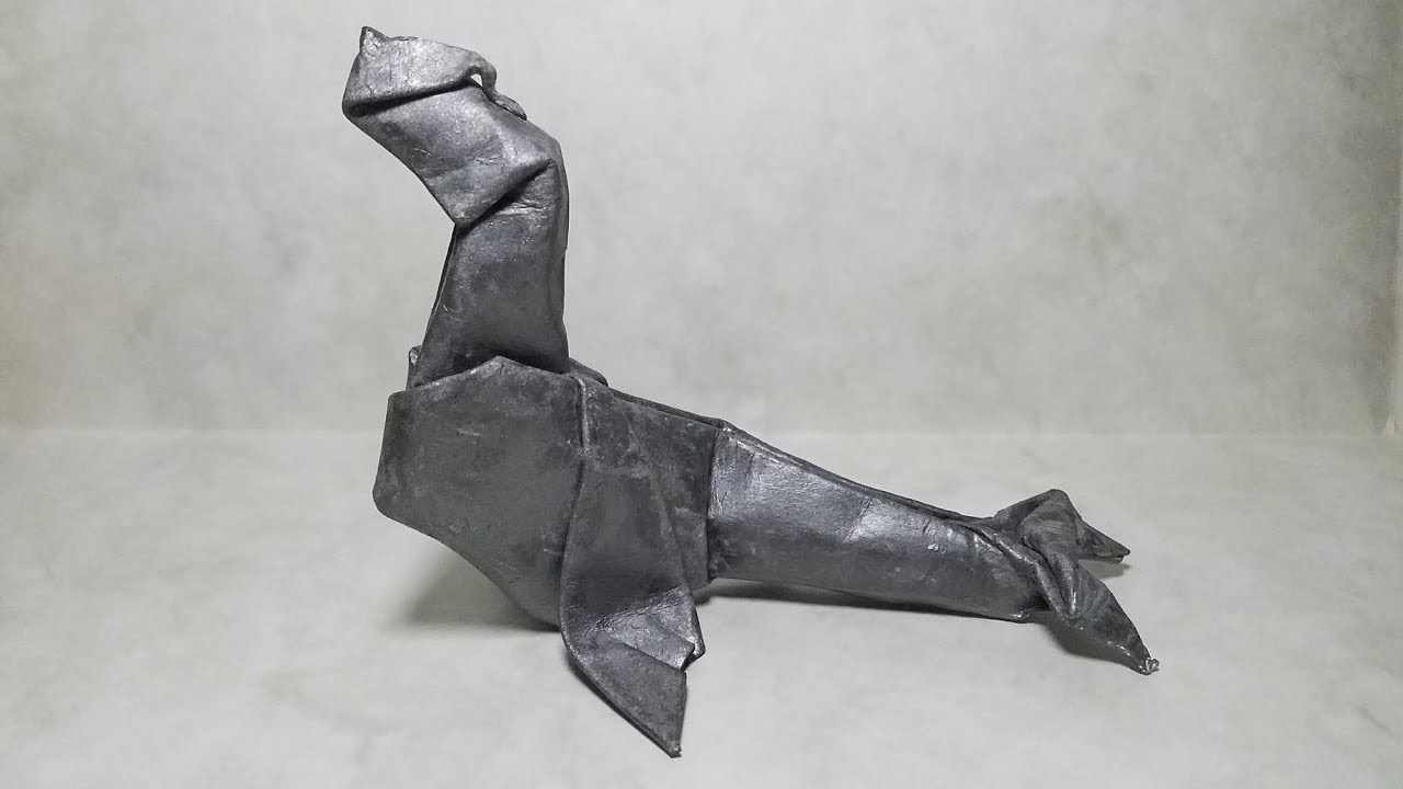 Making an origami seal sculpture - Origami seal tutorial - YouTube