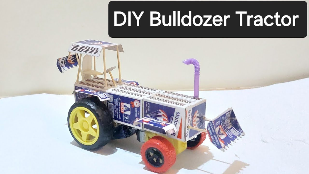 How To Make Tractor using Matchbox at Home Tractor Backhoe Loader ...