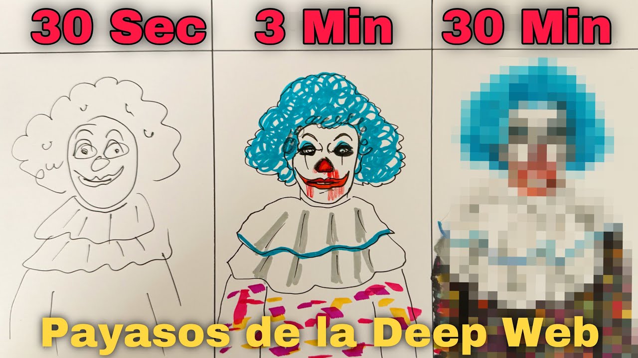 Dibujo a Luli en 30 sec, 3 min, and 30 min | Payasos de la Deep Web ...