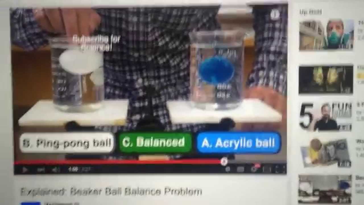 Veritasium Response: Beaker Ball Balance Problem. - YouTube