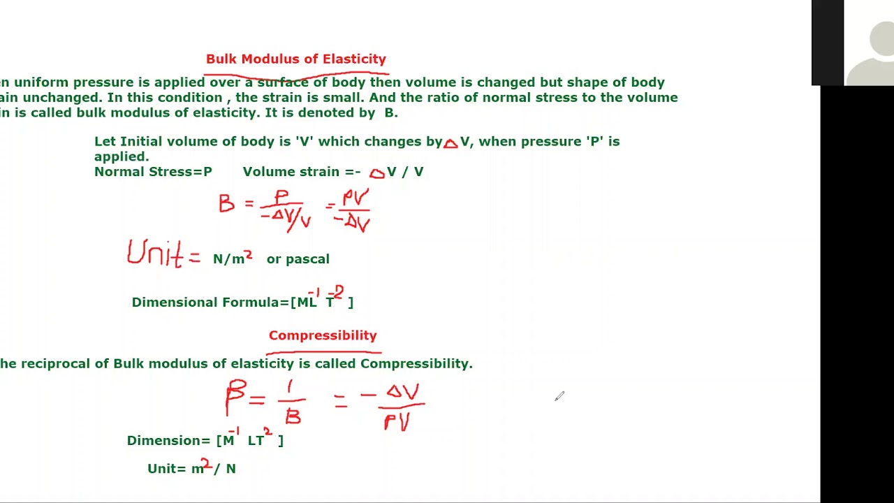 bulk modulus and modulus of rigidity - YouTube
