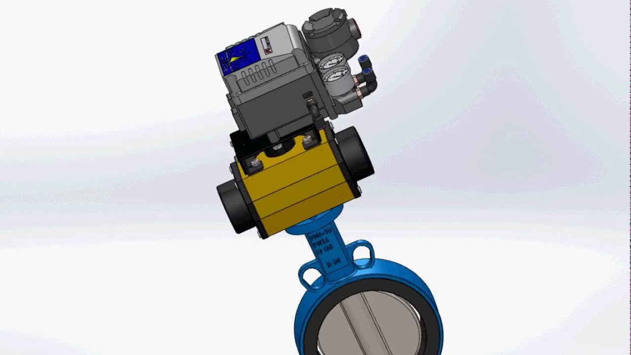 Butterfly Valve Pneumatic Actuator Positioner -SVN- - YouTube