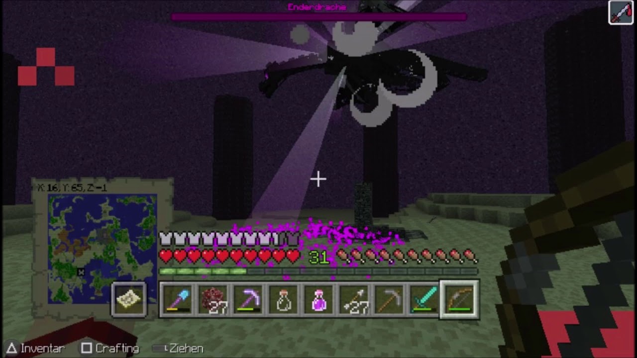 Minecraft Enderdrache besiegt - YouTube