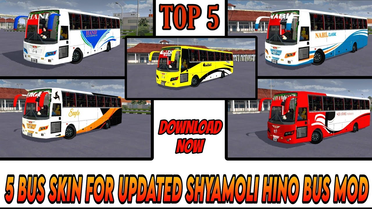 TOP 5 BUS SKIN FOR UPDATED SHYAMOLI HINO BUS MOD.PART 1.BUSSID SKIN ...