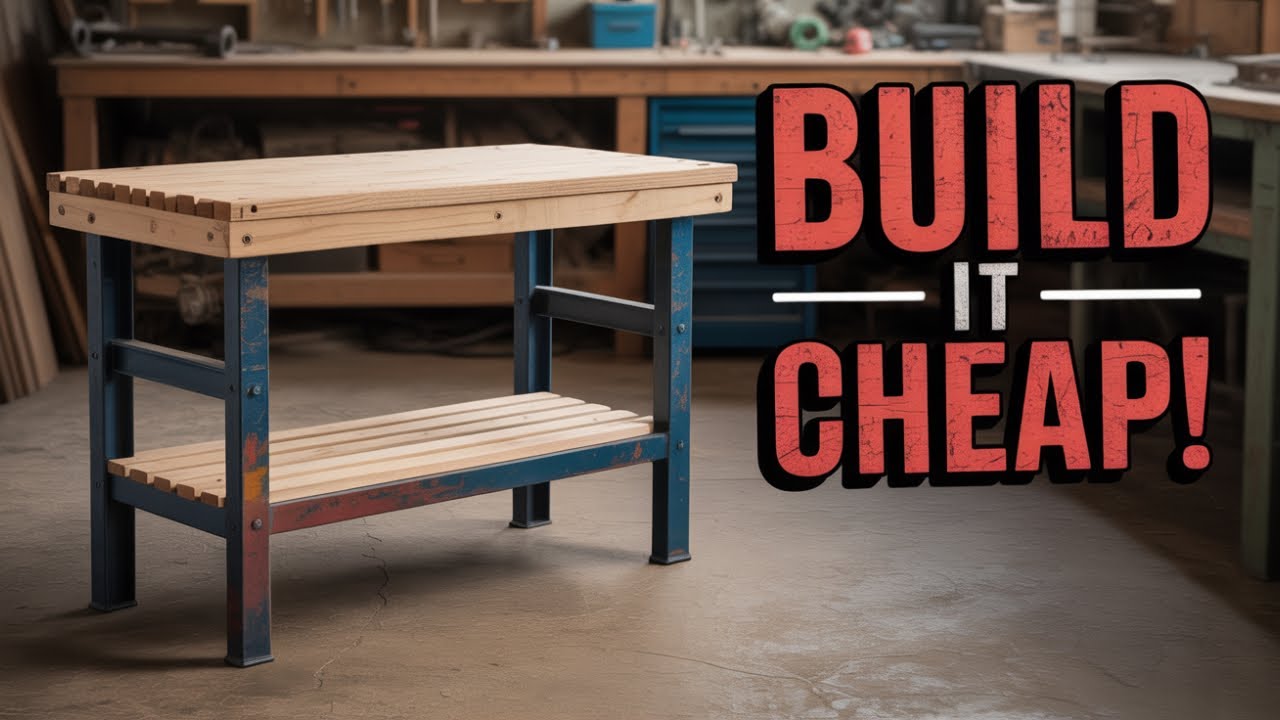 How to Build a Simple Workshop Bench Out of JUNK - YouTube