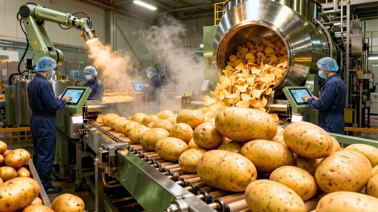 INSIDE A MODERN PRINGLES FACTORY – FROM FRESH POTATOES TO PERFECTLY ...