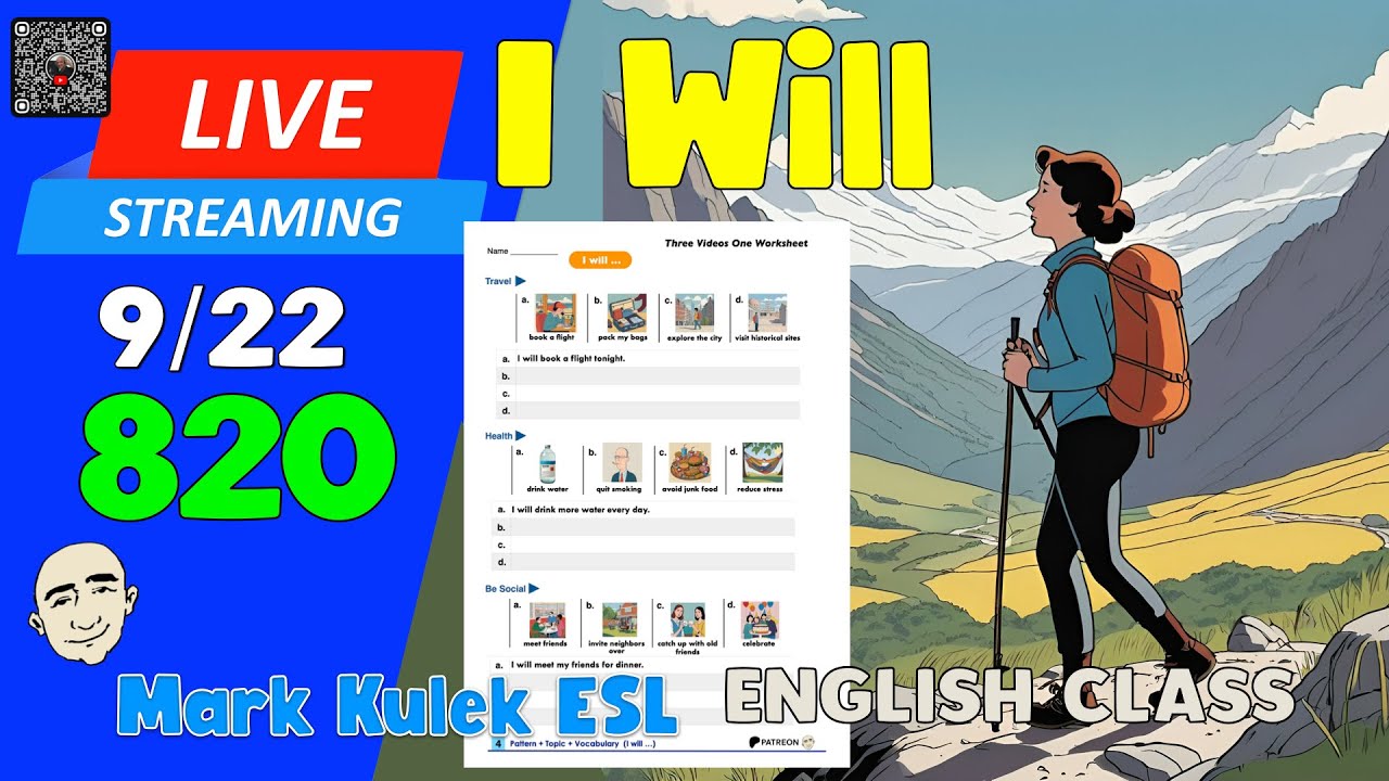 I Will - future actions | Live Stream English Class #820 with Mark ...