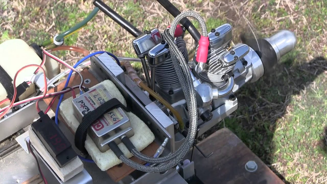 33ccm 4st IL-Twin Gas Engine first test - YouTube
