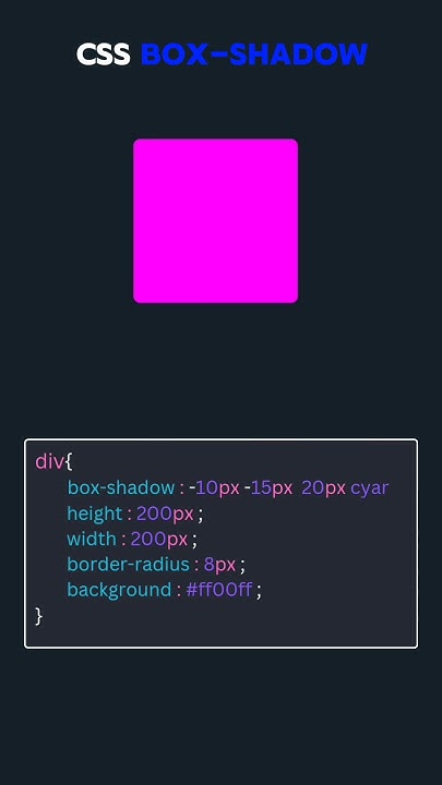 CSS Box Shadow Property explained #html#css#tipsandtricks#shorts#viral#coding - YouTube
