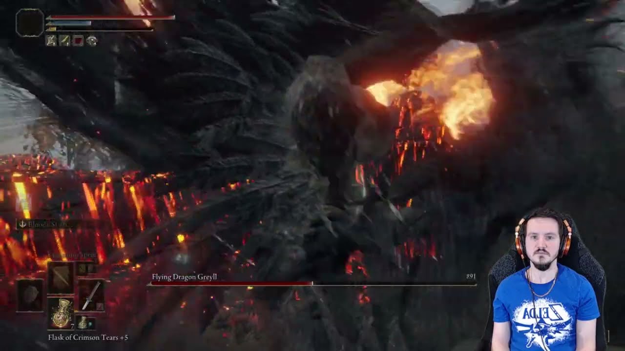 Elden Ring Flying Dragon Greyll Boss Fight - YouTube