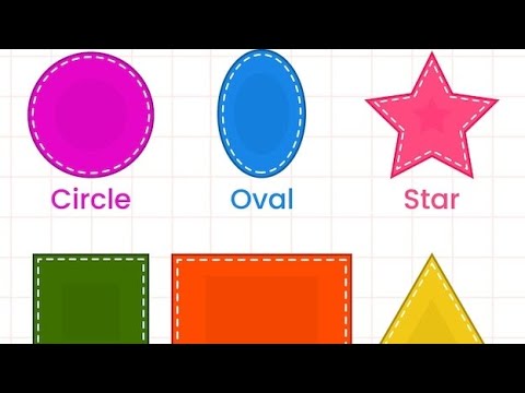 Draw different types of shapes |shape| colour|123| one two three ...