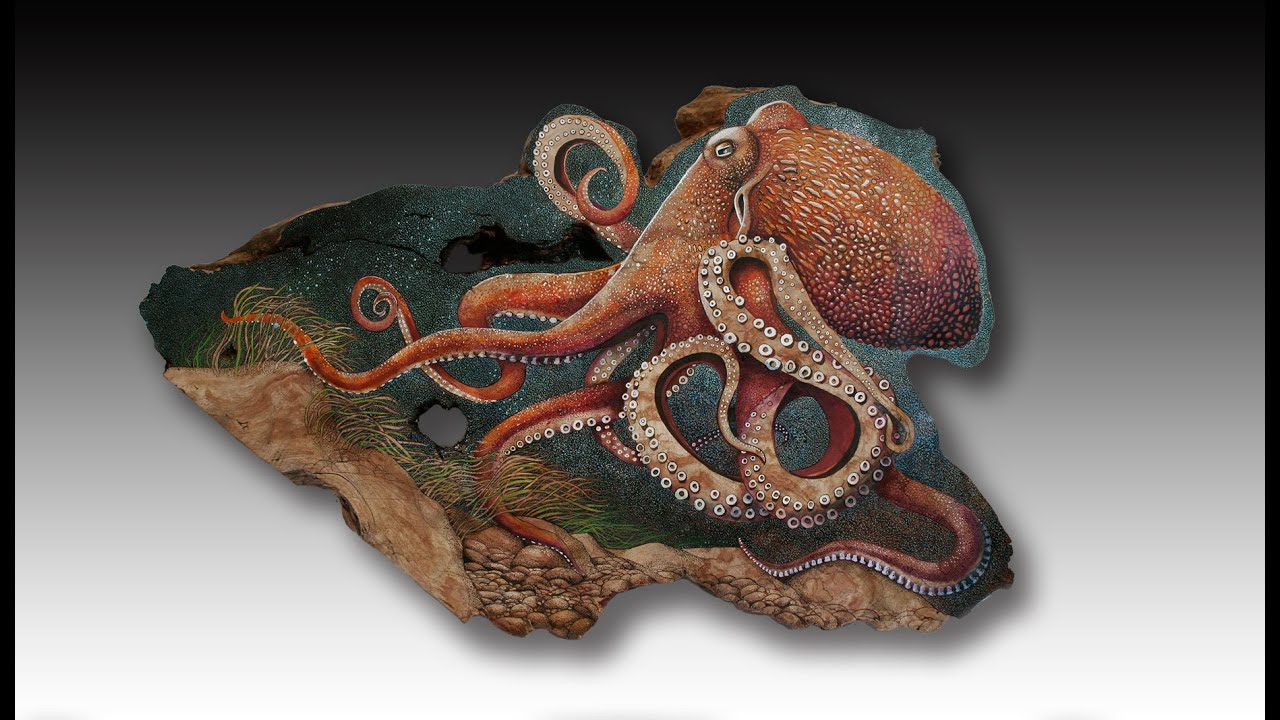 Octopus! "Catch Me If You Can!" time lapse art video by Sue Pyper - YouTube