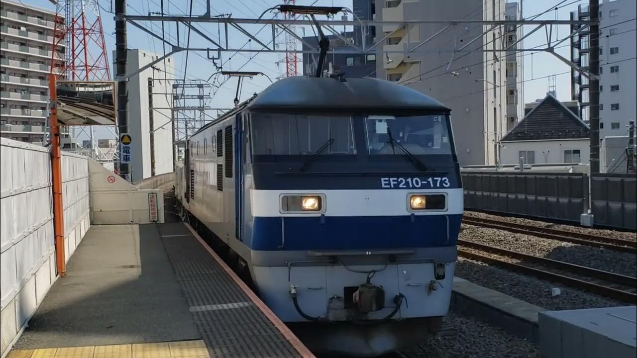 EF210-173 8155レ梶ヶ谷貨物ターミナル行 八丁畷通過 - YouTube