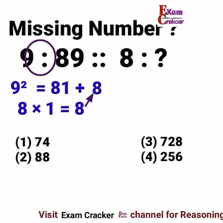 Missing Number Reasoning Tricks, Number Analogy #ssc_cgl #exam_cracker #shorts #reasoning ...