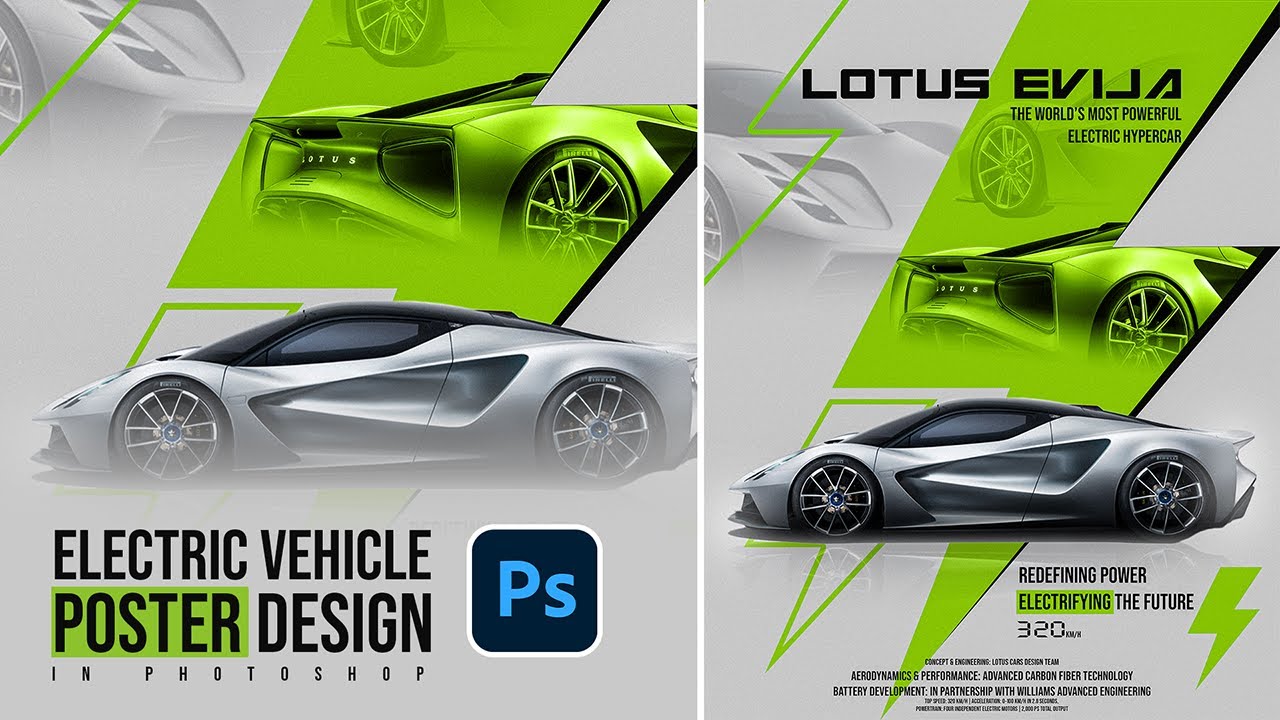How to Create an Electric Supercar Poster in Photoshop | step by step # ...