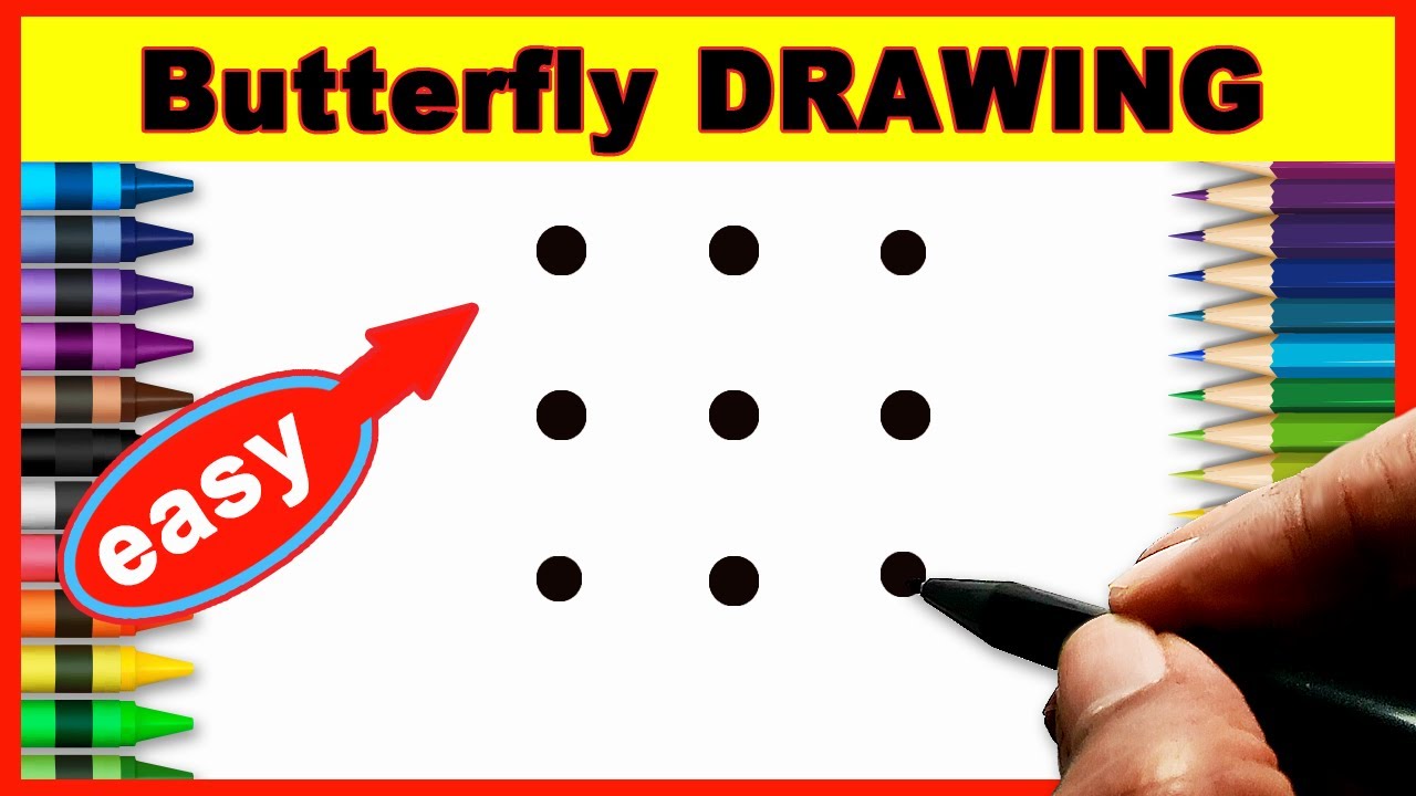 How To Draw a Butterfly From 3x3 Dots | Simple Drawing Easy - YouTube
