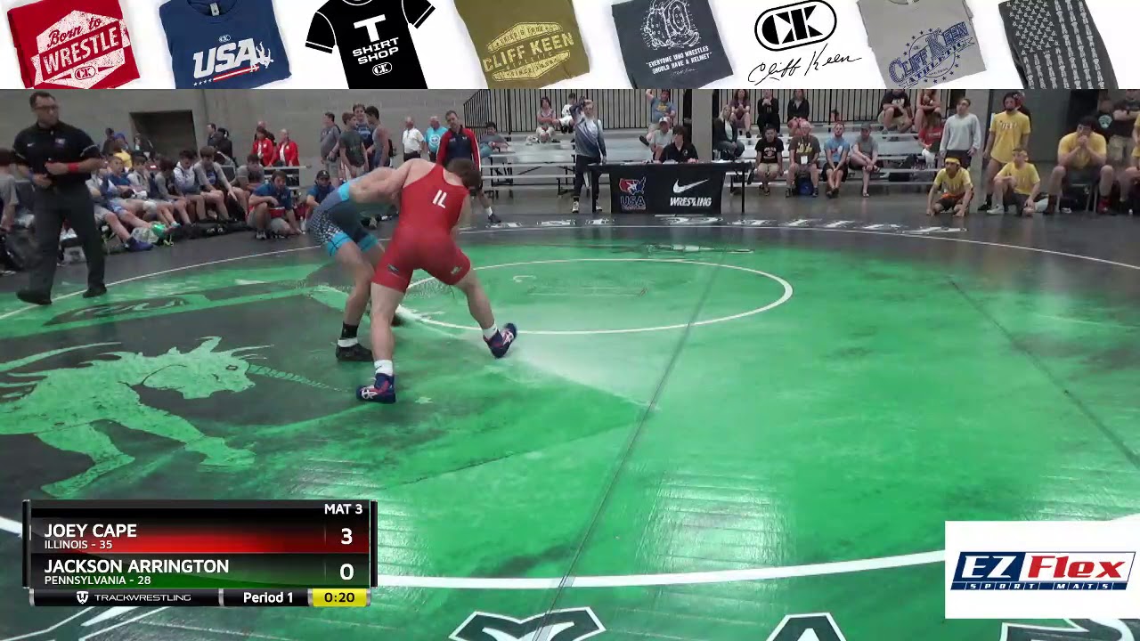 Mat 3 120 Joey Cape Illinois Vs Jackson Arrington Pennsylvania - YouTube