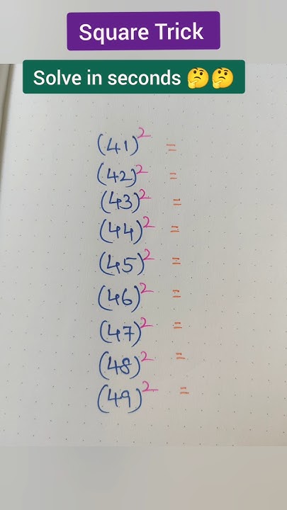 Square Trick Math Trick For Fast Calculationshortsmathsmathstricks