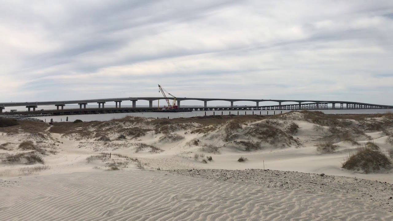 Oregon Inlet and the New Basnight Bridge - YouTube