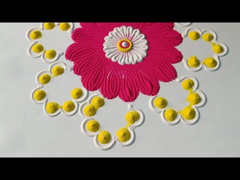 beautiful rangoli design || use this chammach || Kanta chammach || with ...