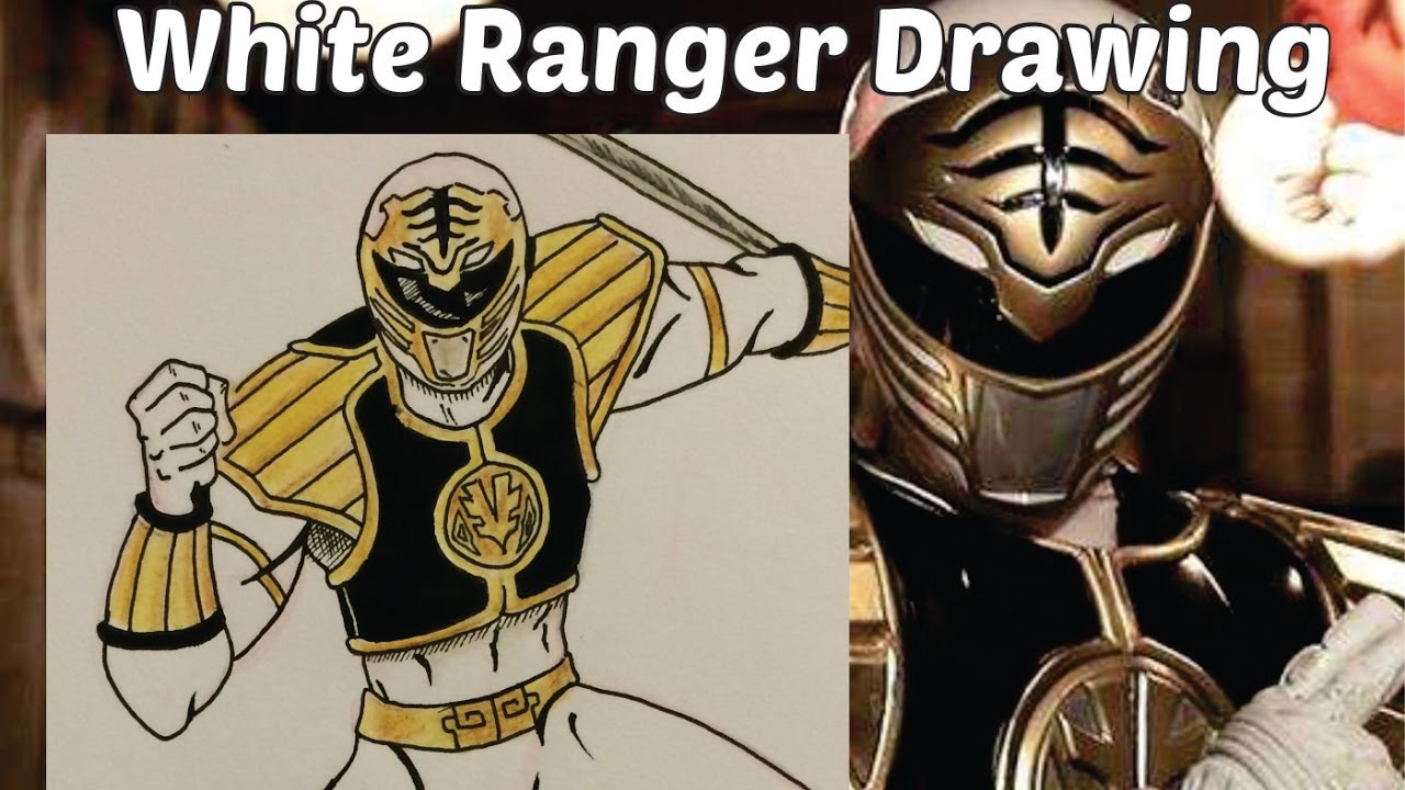 White Power Ranger Drawing - YouTube
