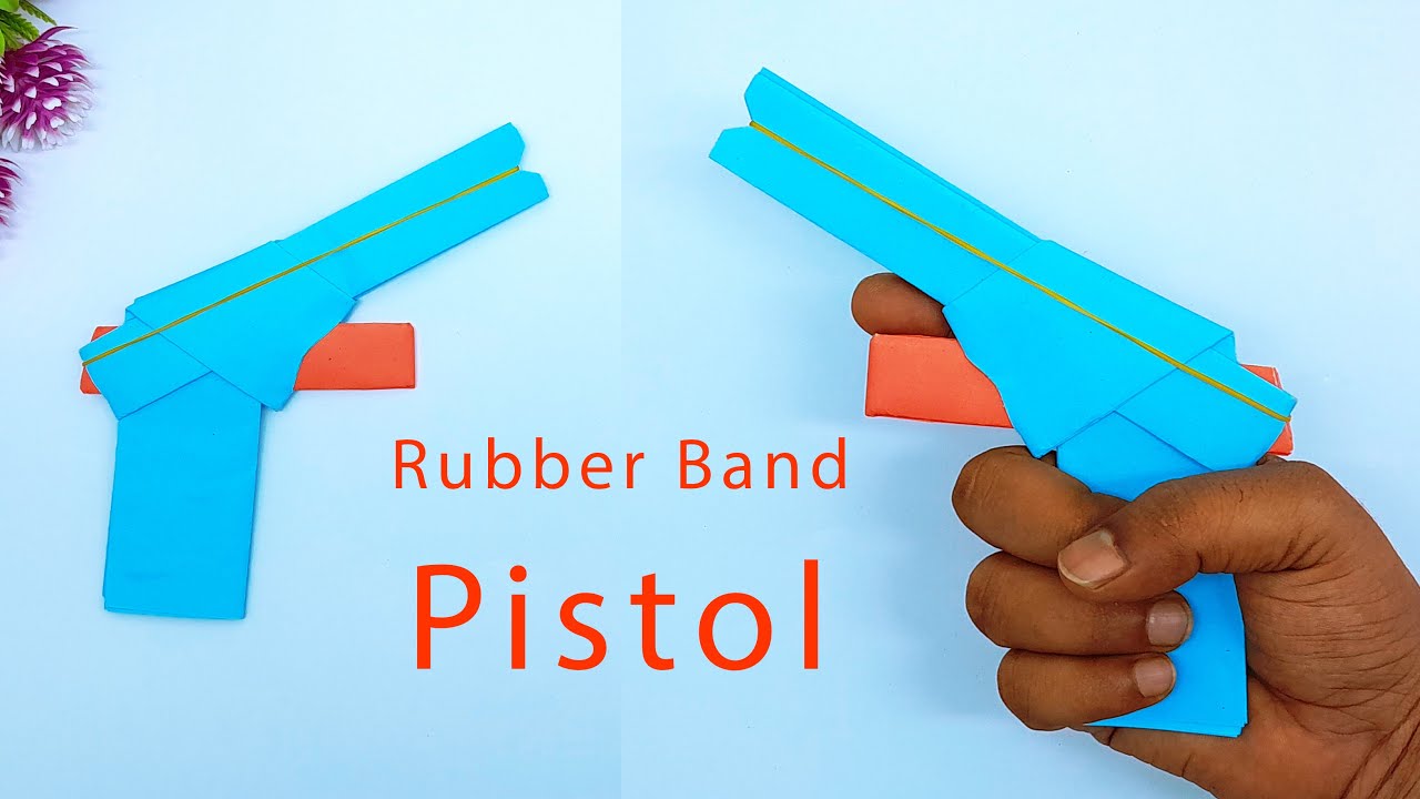 How to Make Paper Gun without Glue Or Tape Or Scissor | Paper Rubber ...