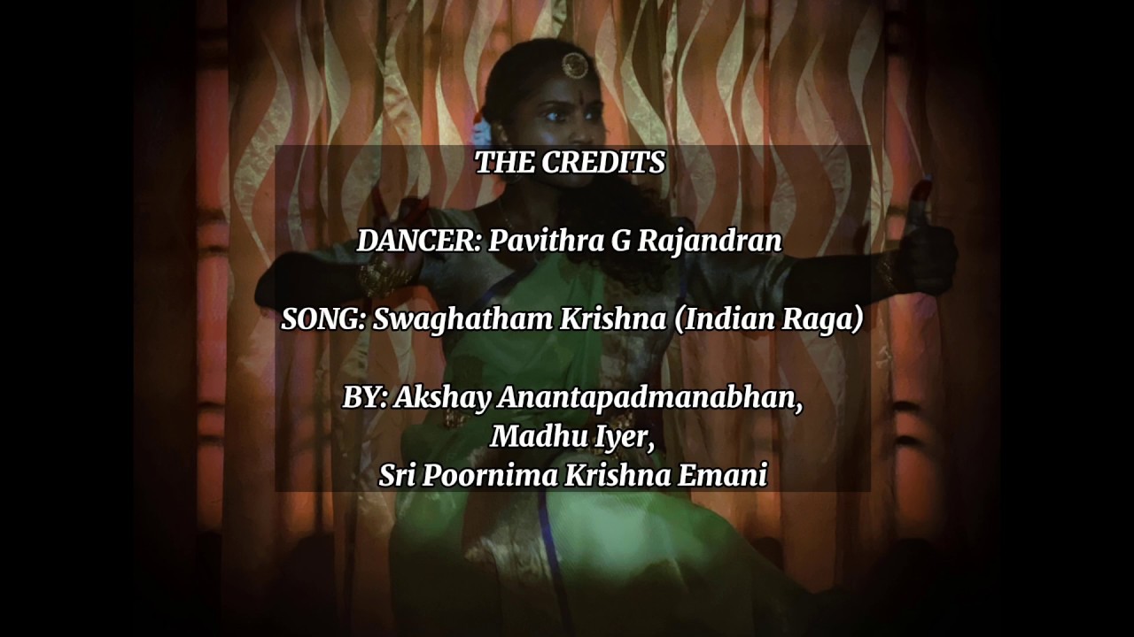 Swagatham Krishna - Exquisitely performed by Pavithra Rajendran - YouTube