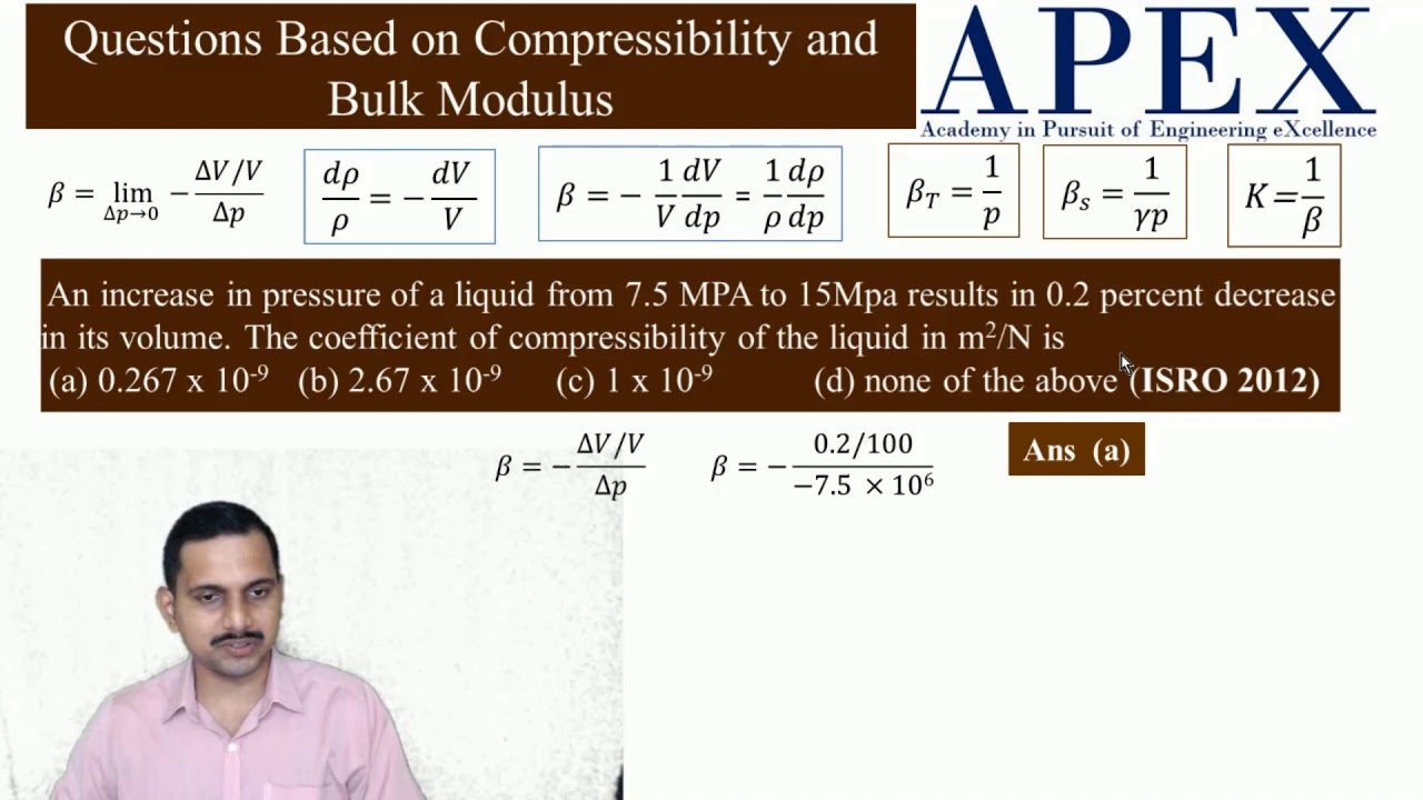 Questions from ISRO exams on Compressibility, Speed of Sound and Bulk ...