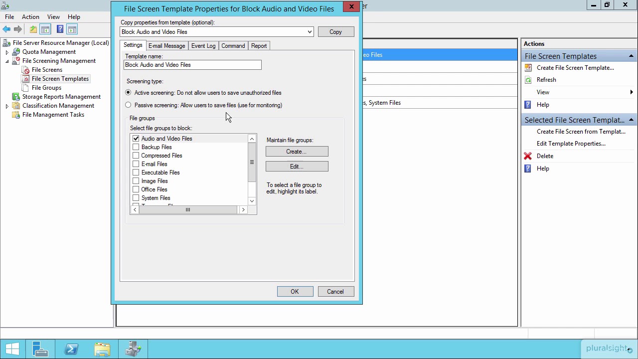 Configure File Screens - YouTube