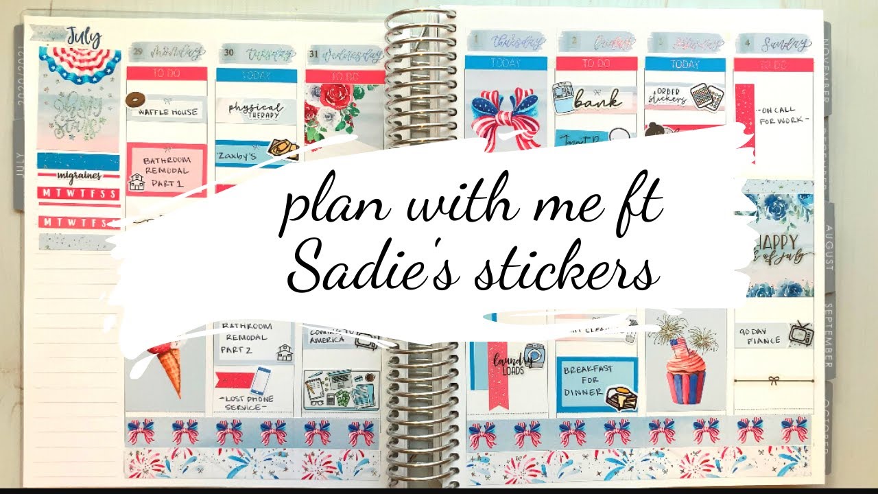Plan with Me ft Sadie's Stickers| Fourth - YouTube