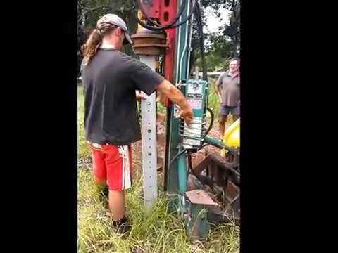 Concrete Fence Posts filmed using different Drivers and Hammers - YouTube