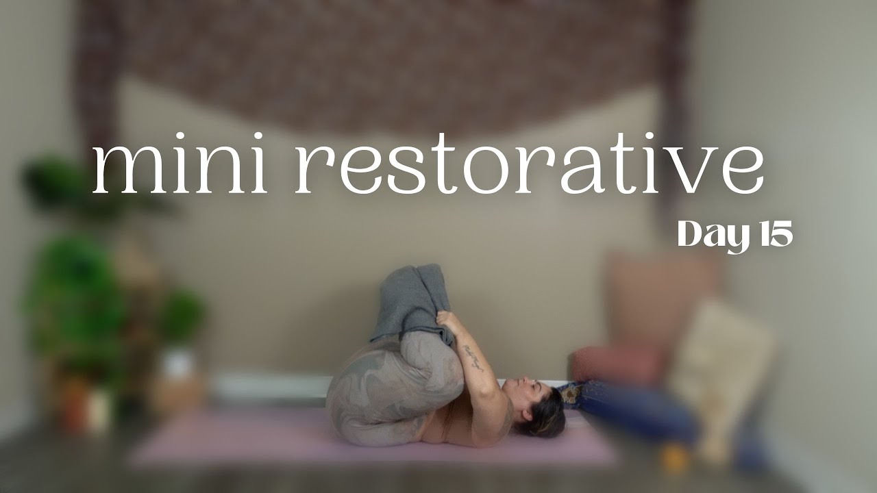 DAY 15* 10 minute restorative* gentle yoga * restorative yoga from bed ...
