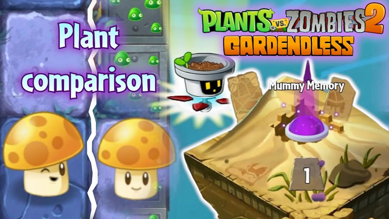 Plant comparison, create/test levels, Mummy Memory endless zone | PvZ 2 ...