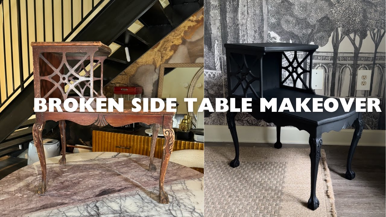 BROKEN Side Table Makeover - YouTube