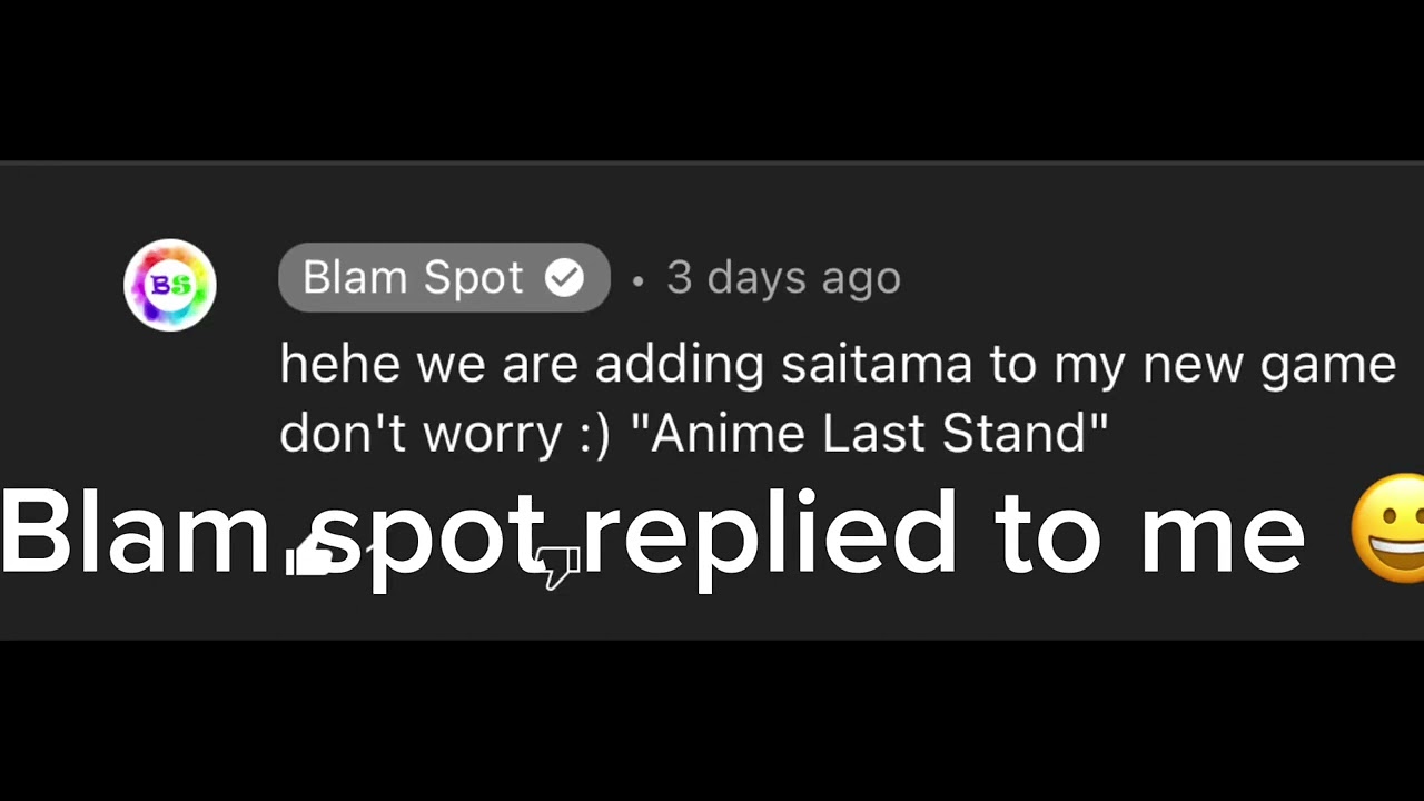 Me asking blam spot to make his code unit saitana - YouTube