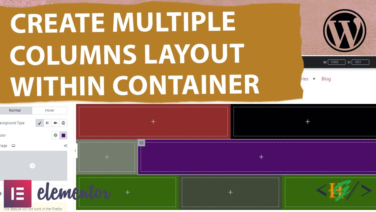 How To Create Multiple Columns Layout Within Container In Elementor Wordpress Column Youtube