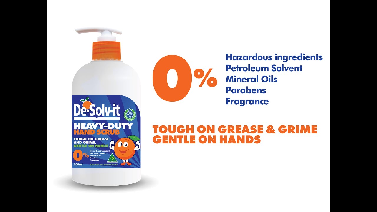 De-Solv-It Heavy-Duty Hand Scrub Cleaning Off Grease From Hands - YouTube