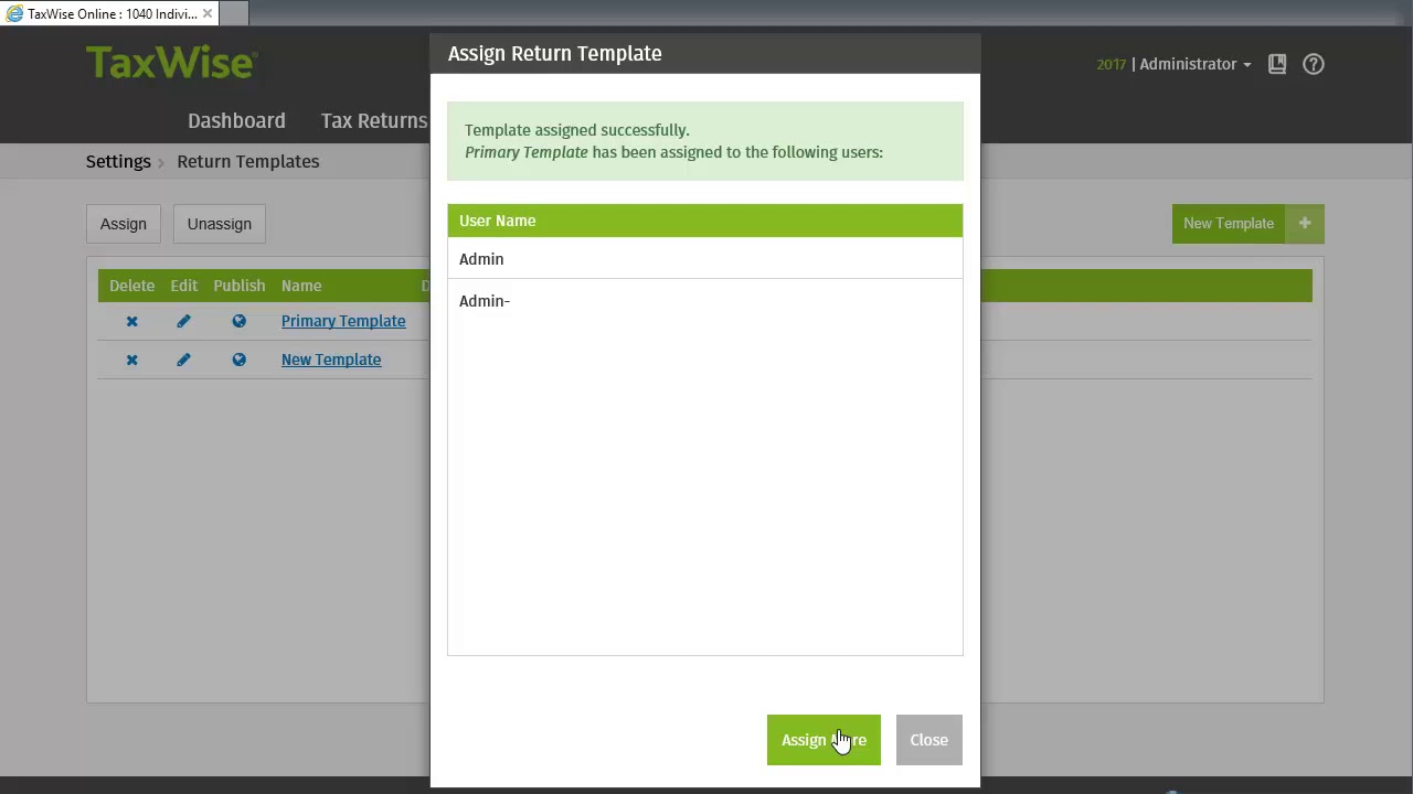 TaxWise® Online™: Assigning Return Templates to Users - YouTube