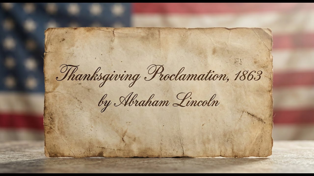 Thanksgiving Proclamation, 1863 by Abraham Lincoln - YouTube