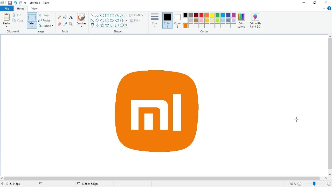 How to draw New Xiaomi / Mi Logo on Computer using MS Paint - YouTube