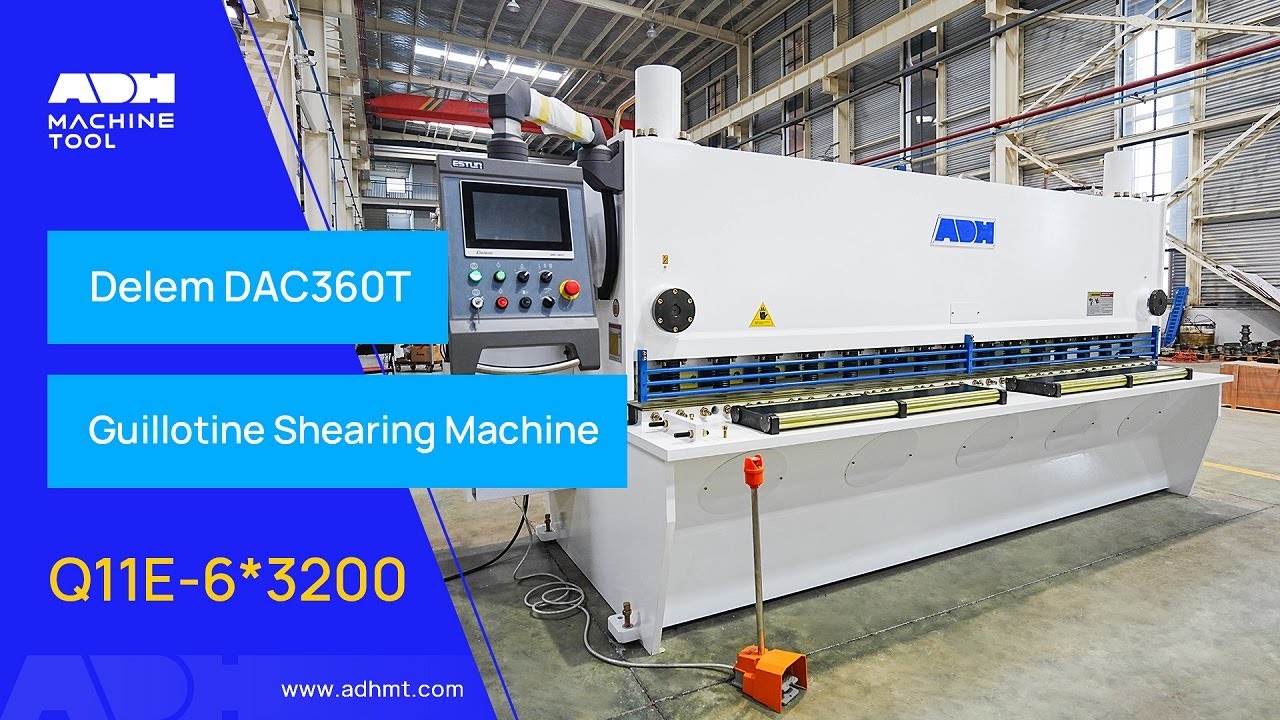 Q11E 6×3200 Delem-DAC360T Guillotine Shearing Machine - YouTube