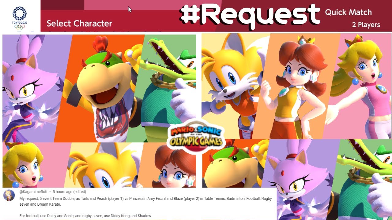 Peach & Tails VS Amy & Blaze | Gameplay (2 Players) | MARIO AND SONIC ...